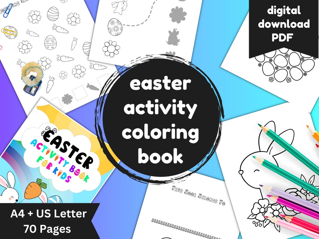 Printable Easter Activity Book for Kids | Easter Bunny Coloring Book ...