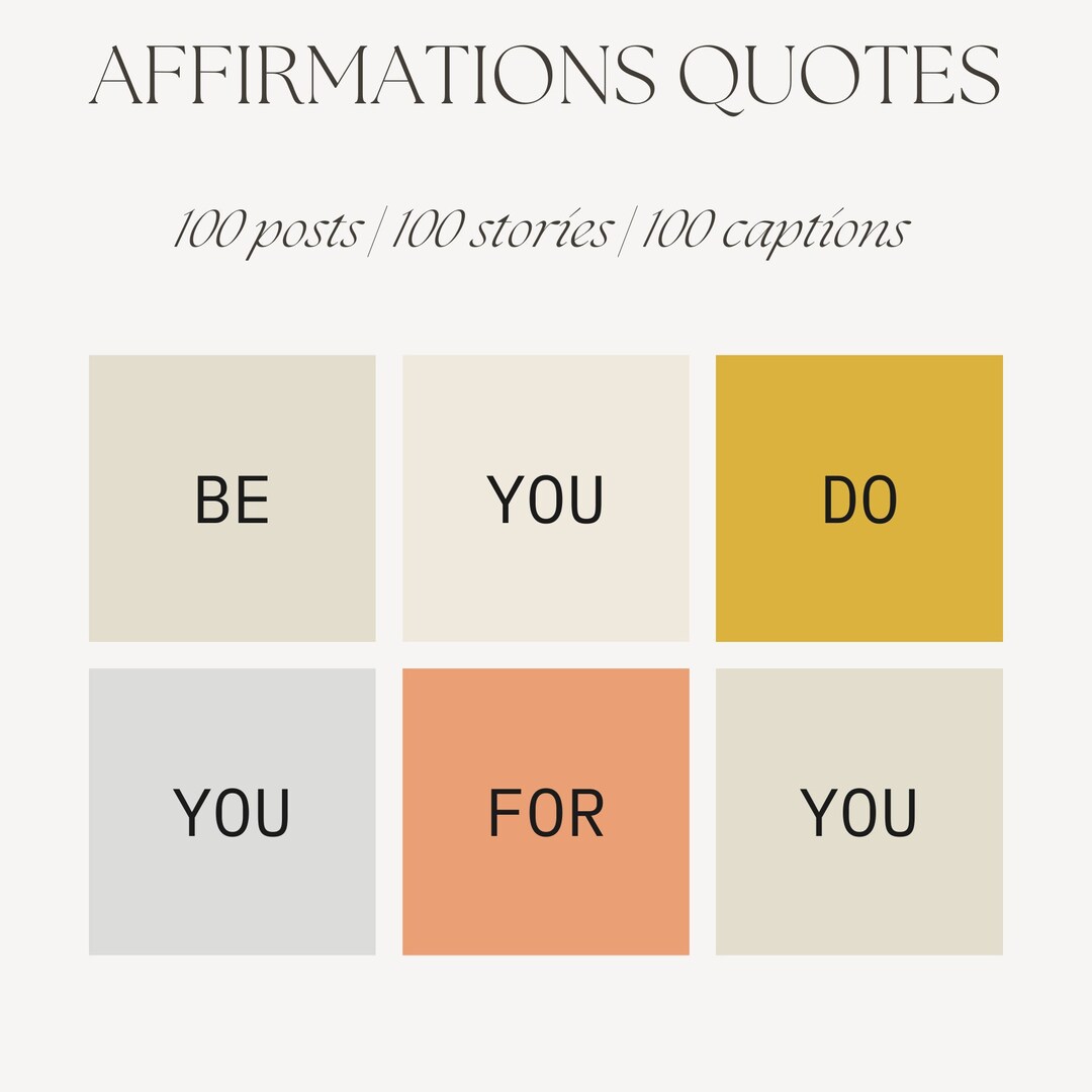 100 Positive Affirmations Pack, Digital Posts and Captions for ...