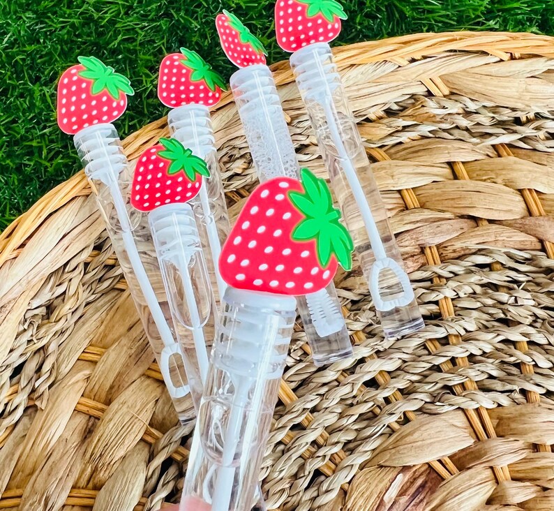 Strawberry Bubble Wands: Berry 1st Birthday Party Favors - Etsy