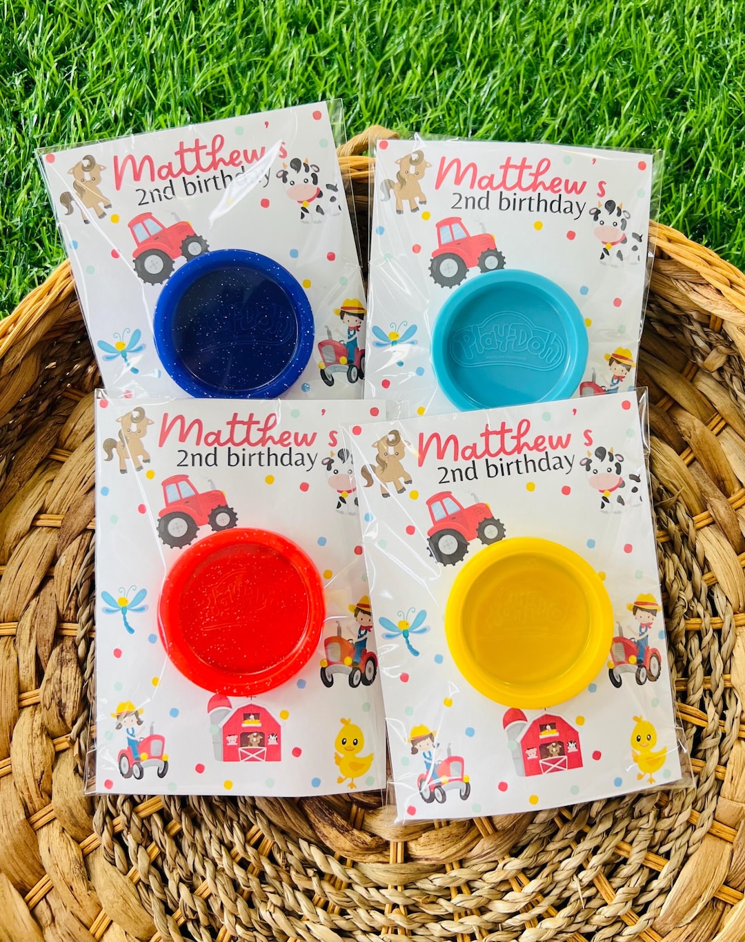 Farm Playdough Card , Playdough, Party Favors for Kids, Kids Party ...