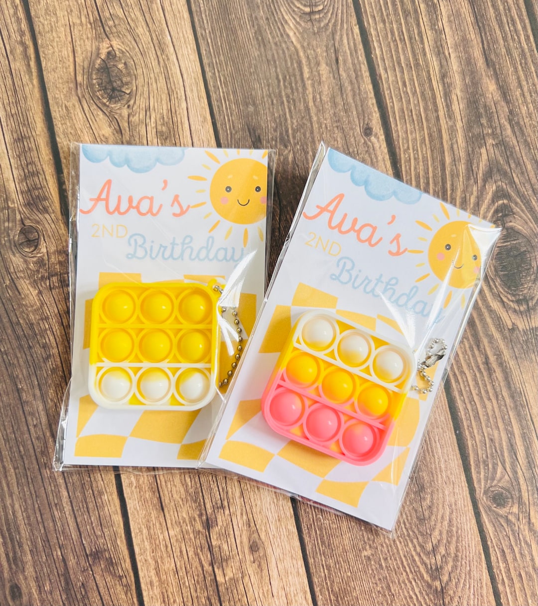 Sunshine Party Favors Mini Pop-it, Kids Party,birthday Party,sun.you ...