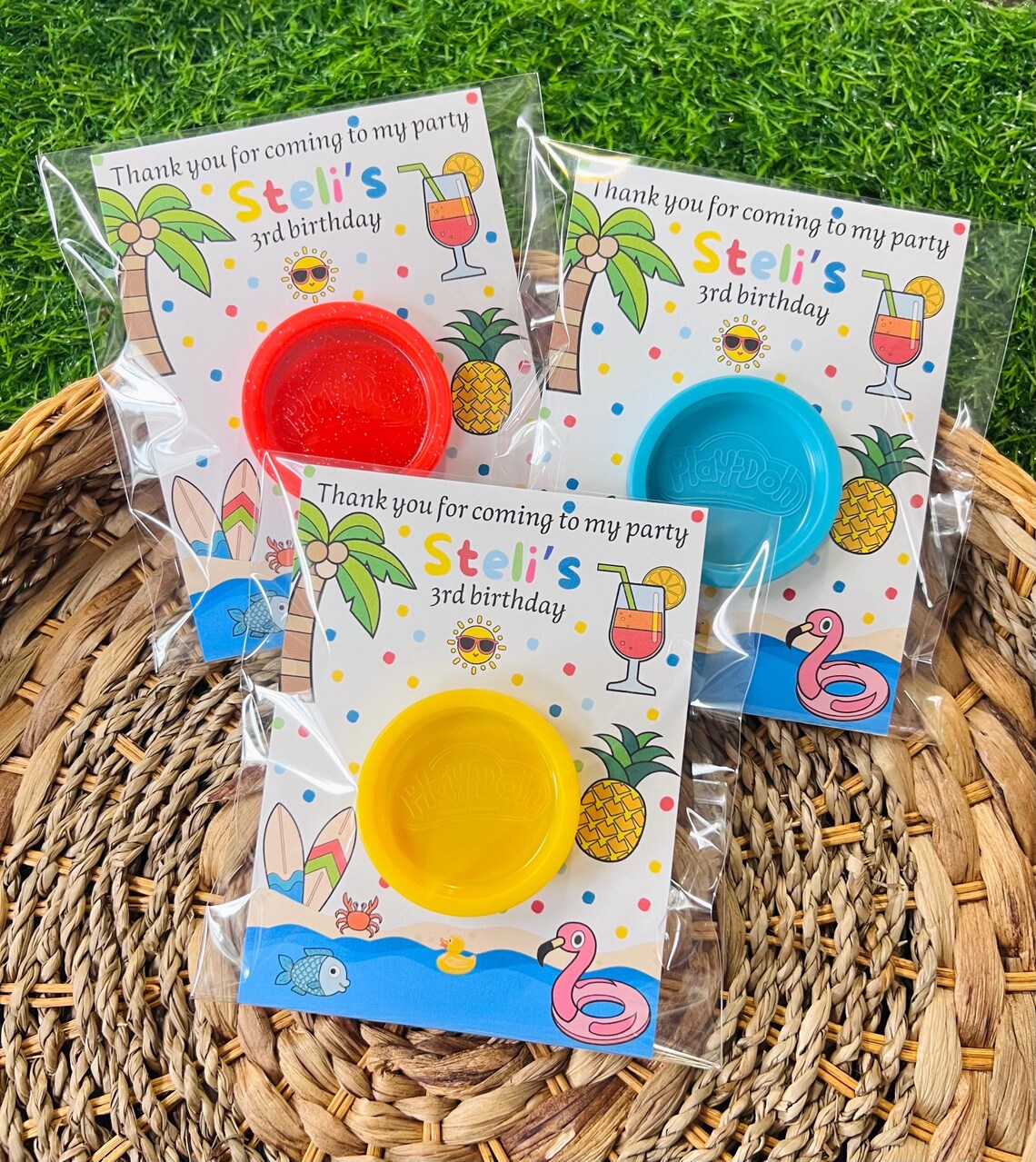 Summer Playdough Party Favor: Personalized Kids Birthday Card - Etsy