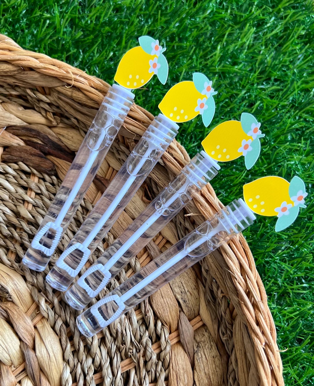 Lemon Bubbles Wands , Lemon Birthday Party Favors, Bubble Wands, Lemon ...
