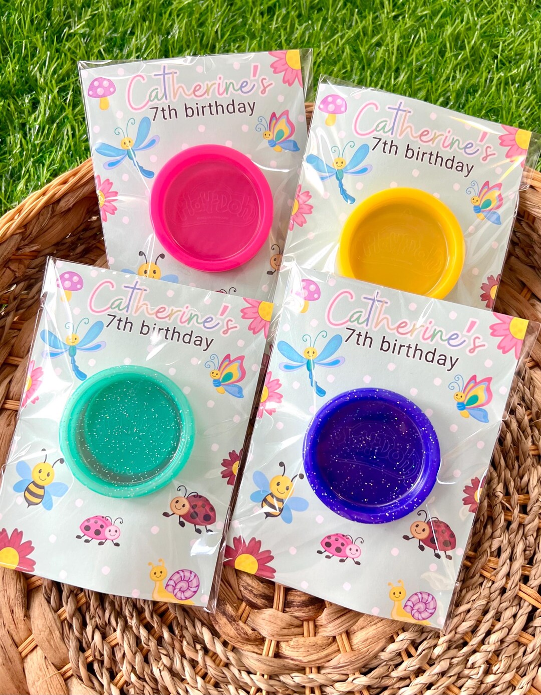 Insects Playdough Card , Playdough, Party Favors for Kids, Girls Party ...