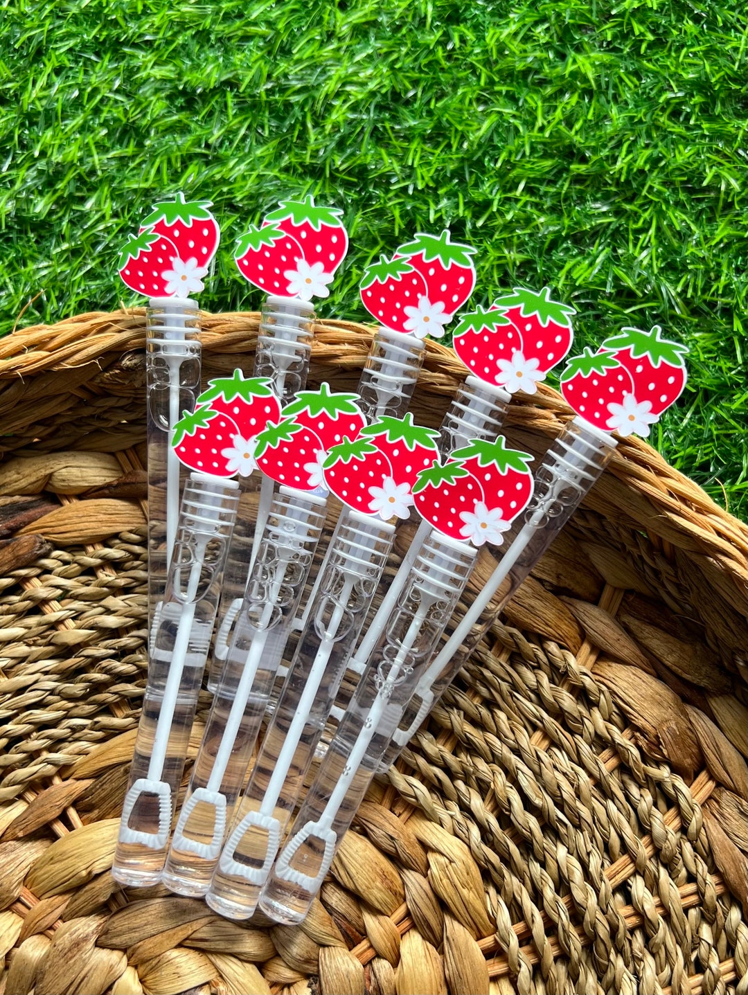 Strawberry Bubbles,strawberry Birthday Party Favors, Bubble Wands ...