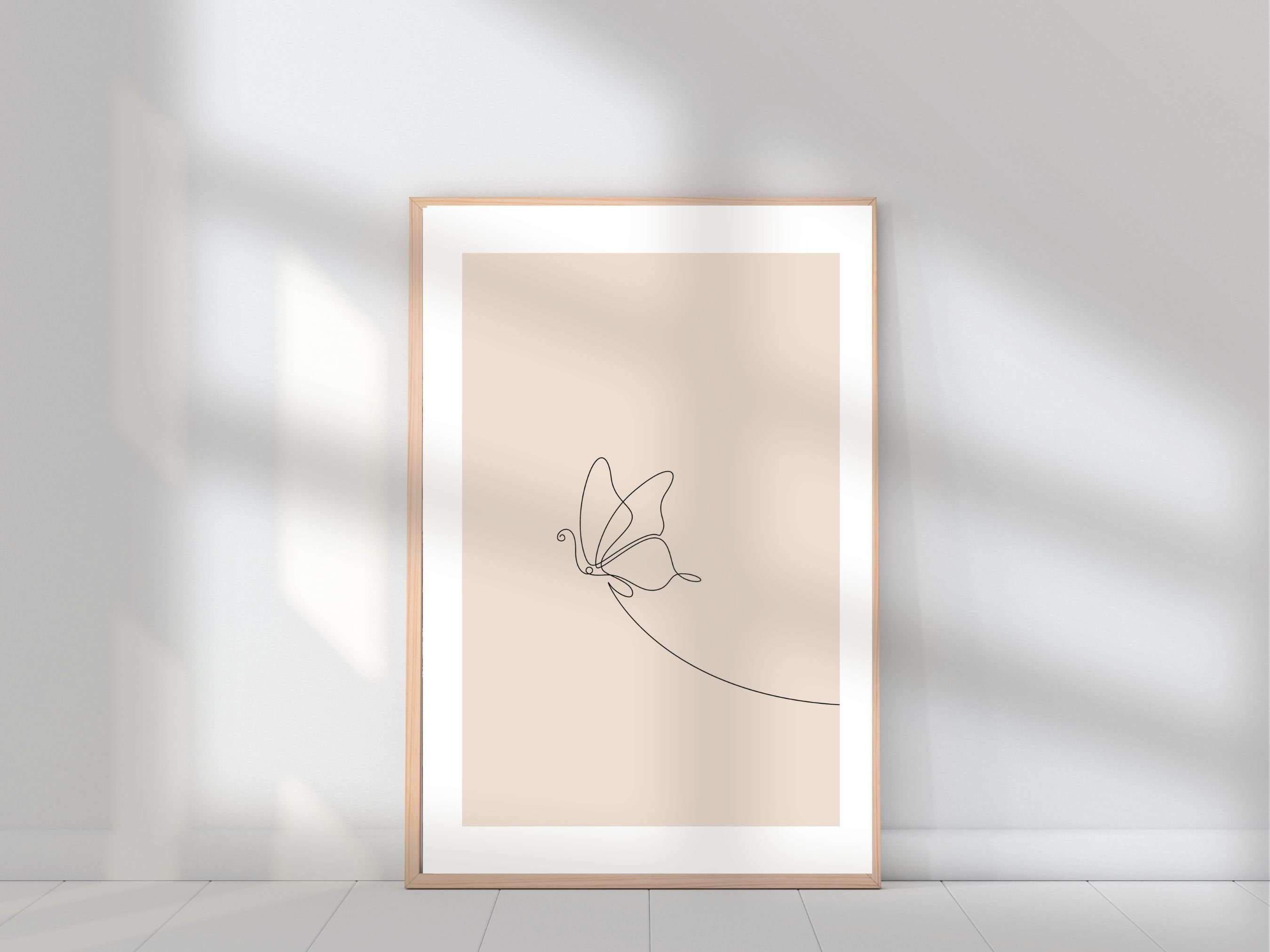 Beige Line Art Print, Minimalist Line Art Print, Beige Living Room ...