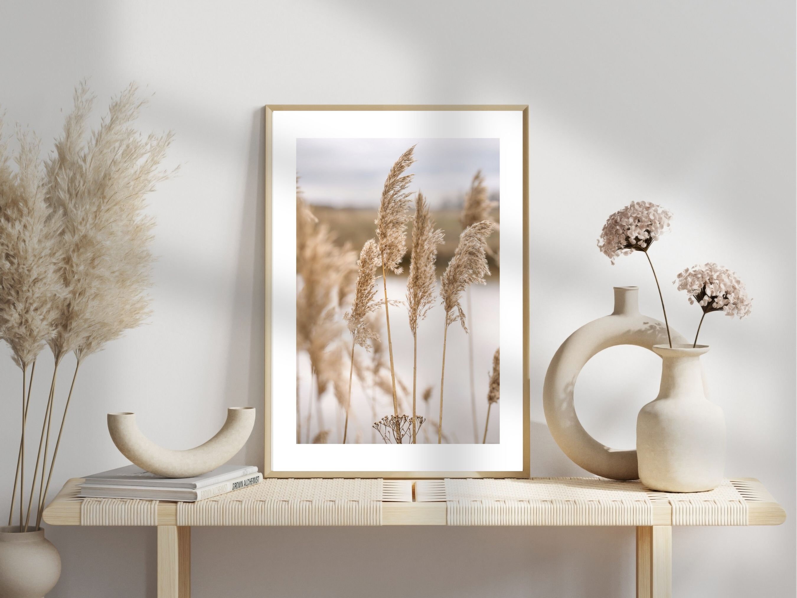 Beige Pampas Grass Set of 3 Wall Art Posters, Pampas Grass Prints ...