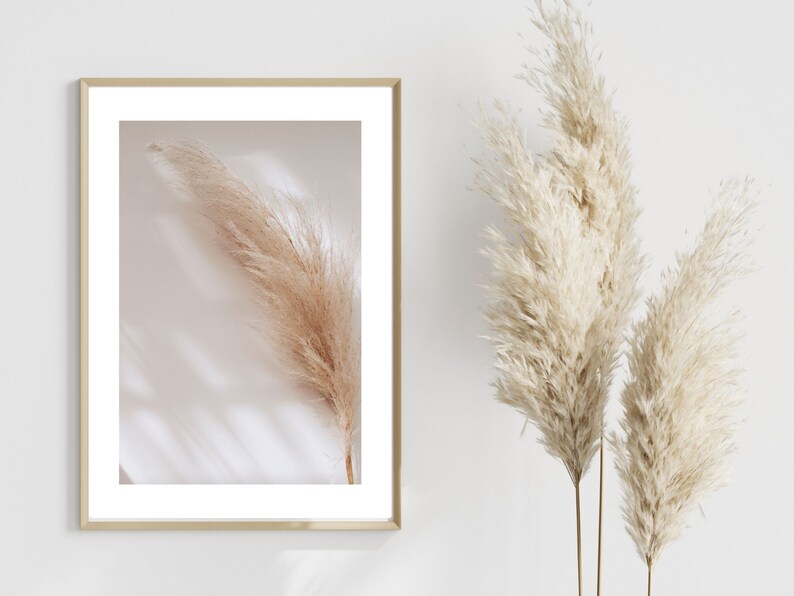 Beige Pampas Grass Set of 3 Wall Art Posters, Pampas Grass Prints, Beige Posters,digital ...