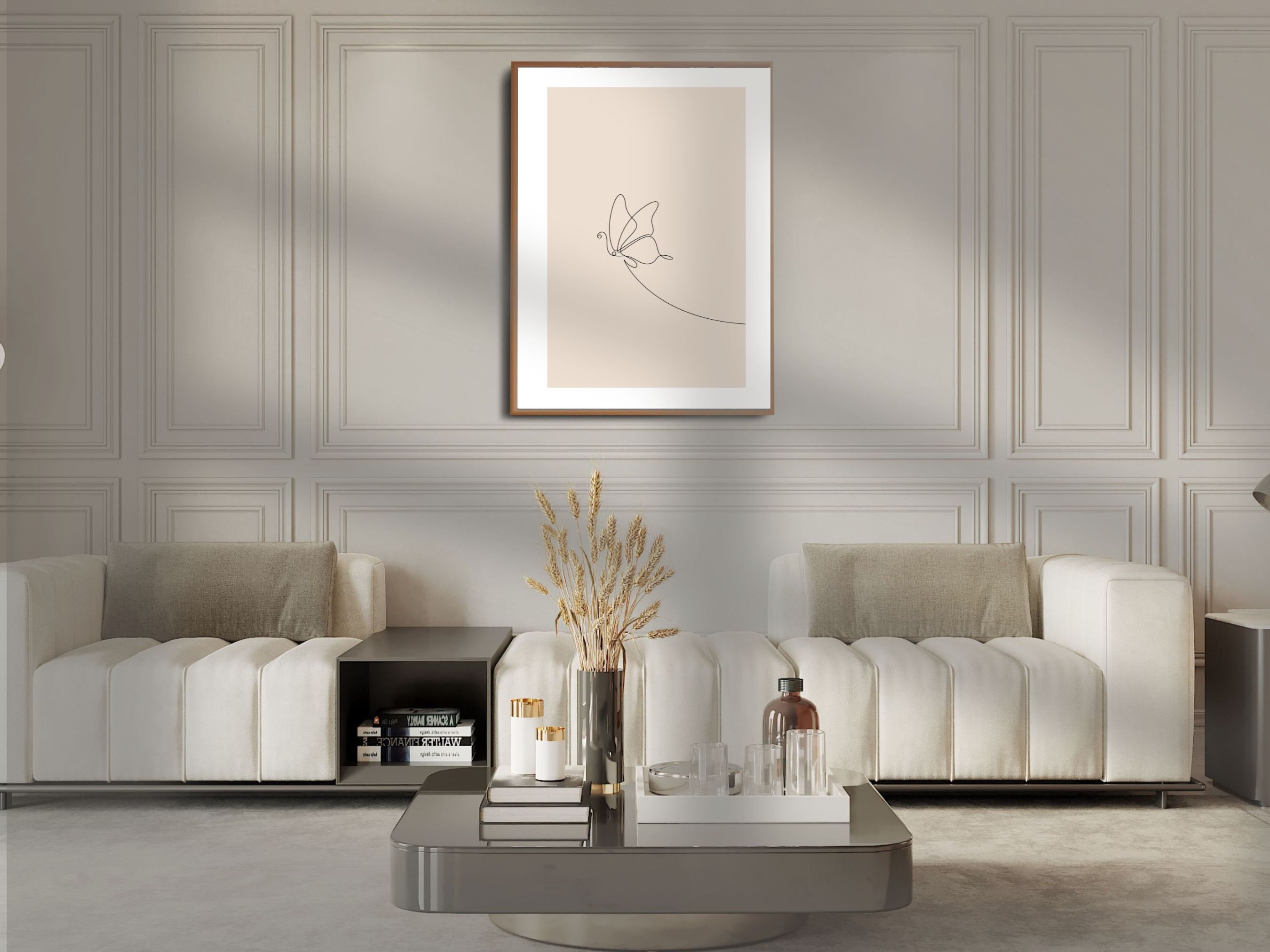 Beige Line Art Print Minimalist Line Art Print Beige Living - Etsy