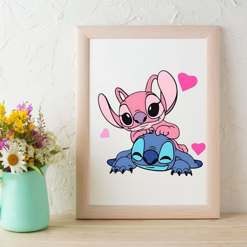 Stitch and Angel SVG Png Bundle, Stitch Valentine Pngs Instant Download ...