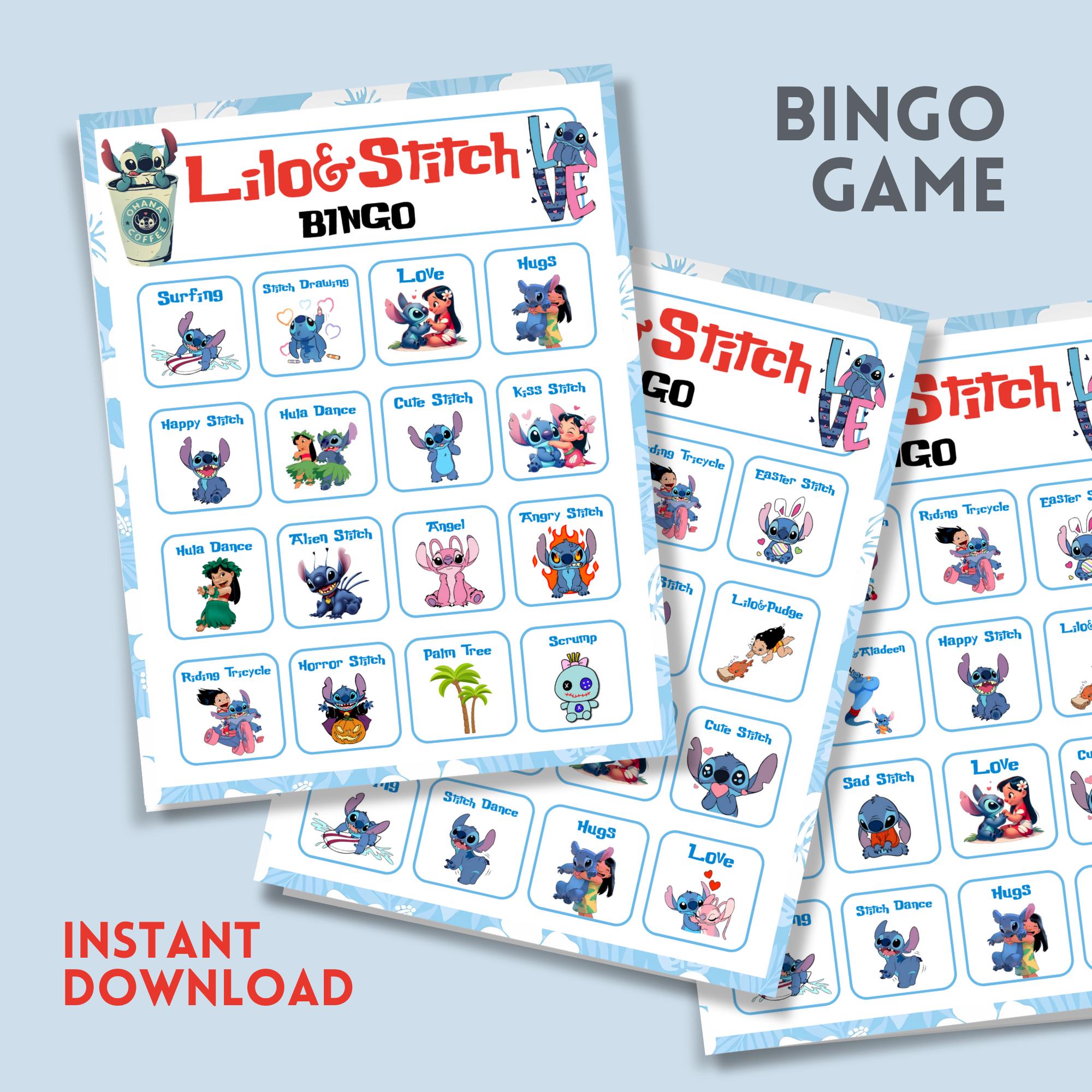 Lilo and Stitch Bingo Game, 2 Different Bingo Game Themes, Stitch ...