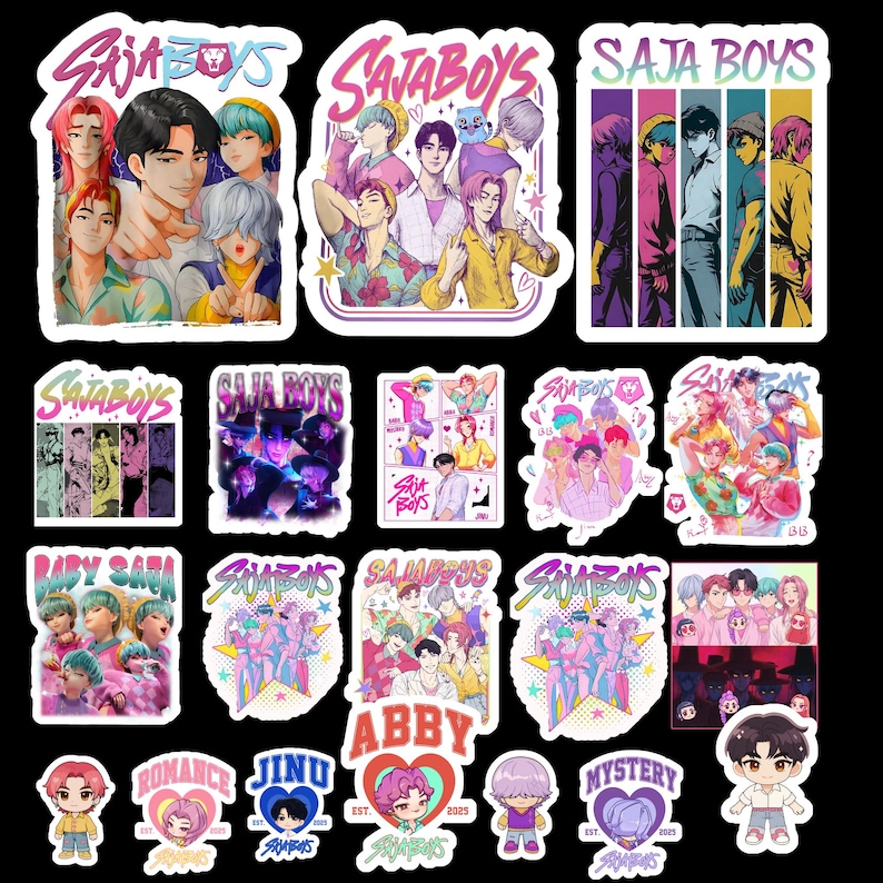 100+ Kpop Demon Hunter Sticker Bundle, Sa-ja Boy Png Stickers, Huntrix ...