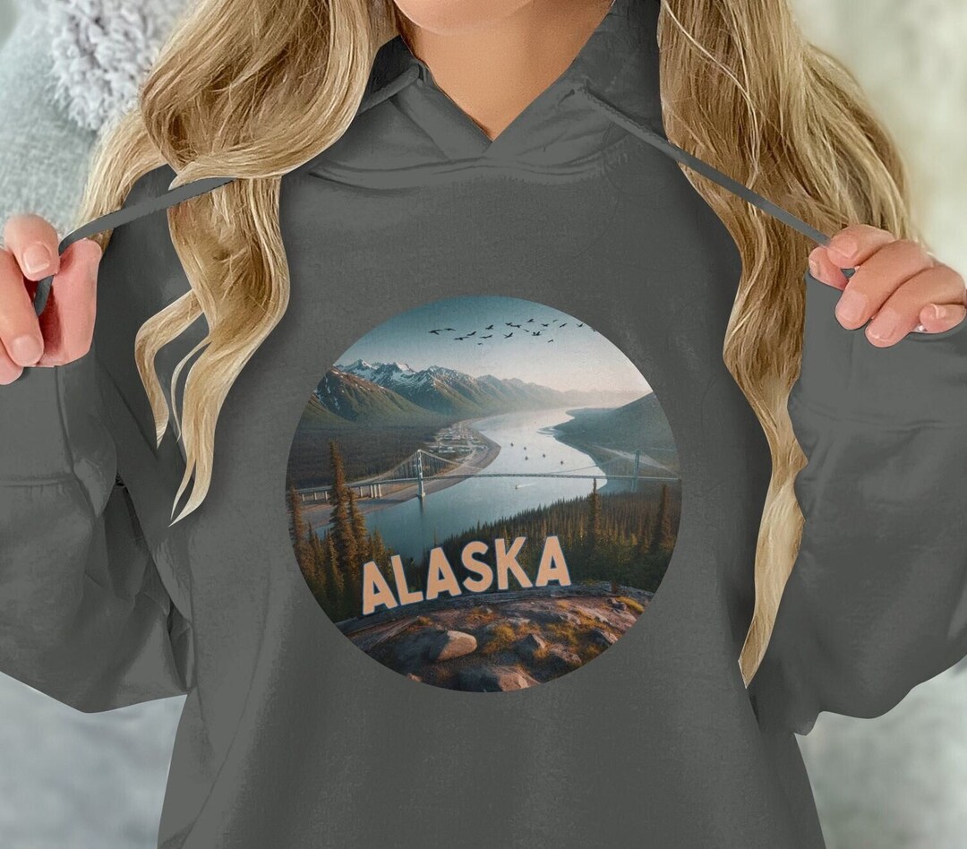 Alaska Landscape Print T-shirt, Mountain Lake Scenic View Hoodie ...