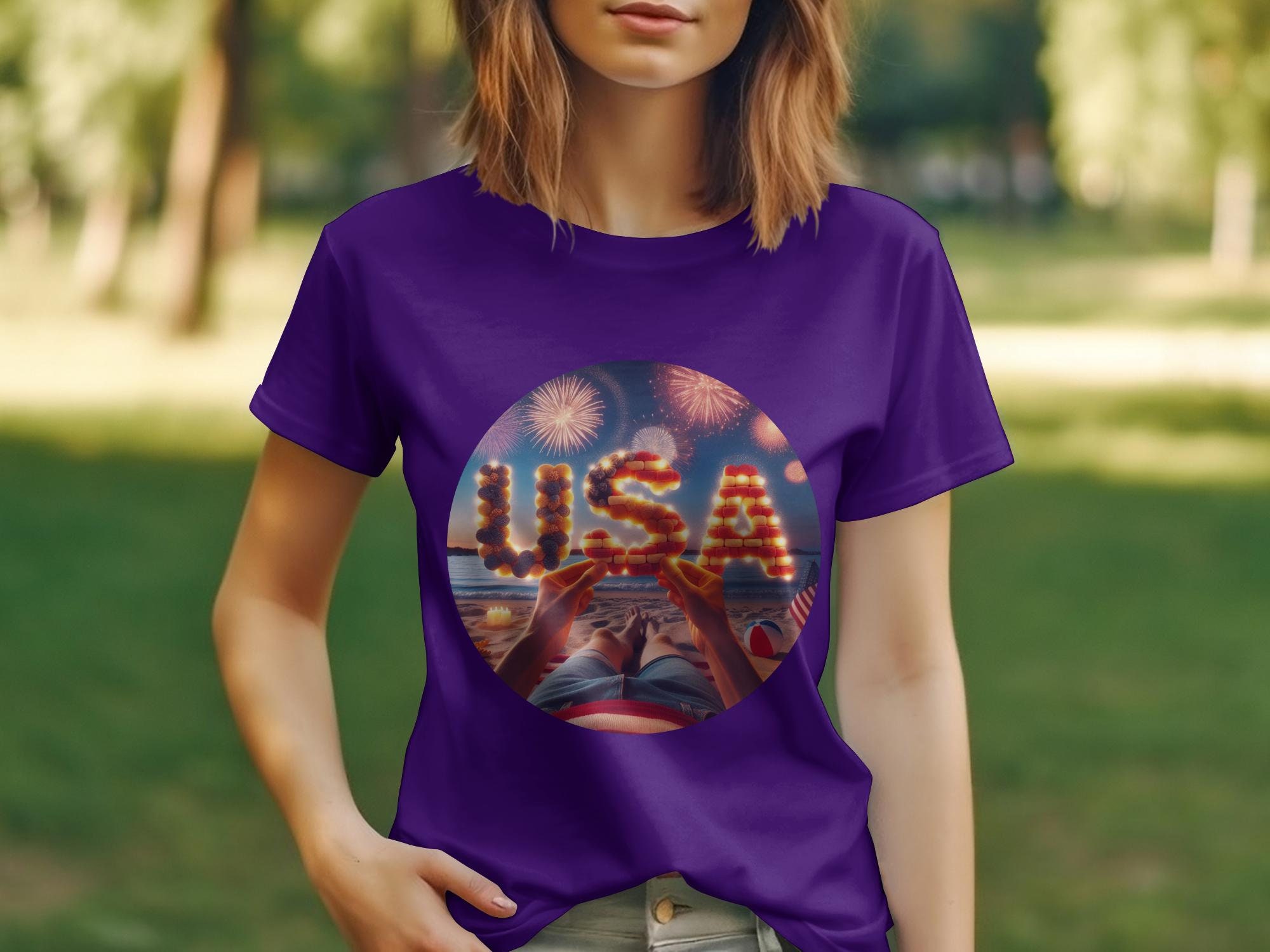 USA Fireworks Beach Scene T-shirt, Patriotic Sweatshirt, Fourth of July ...