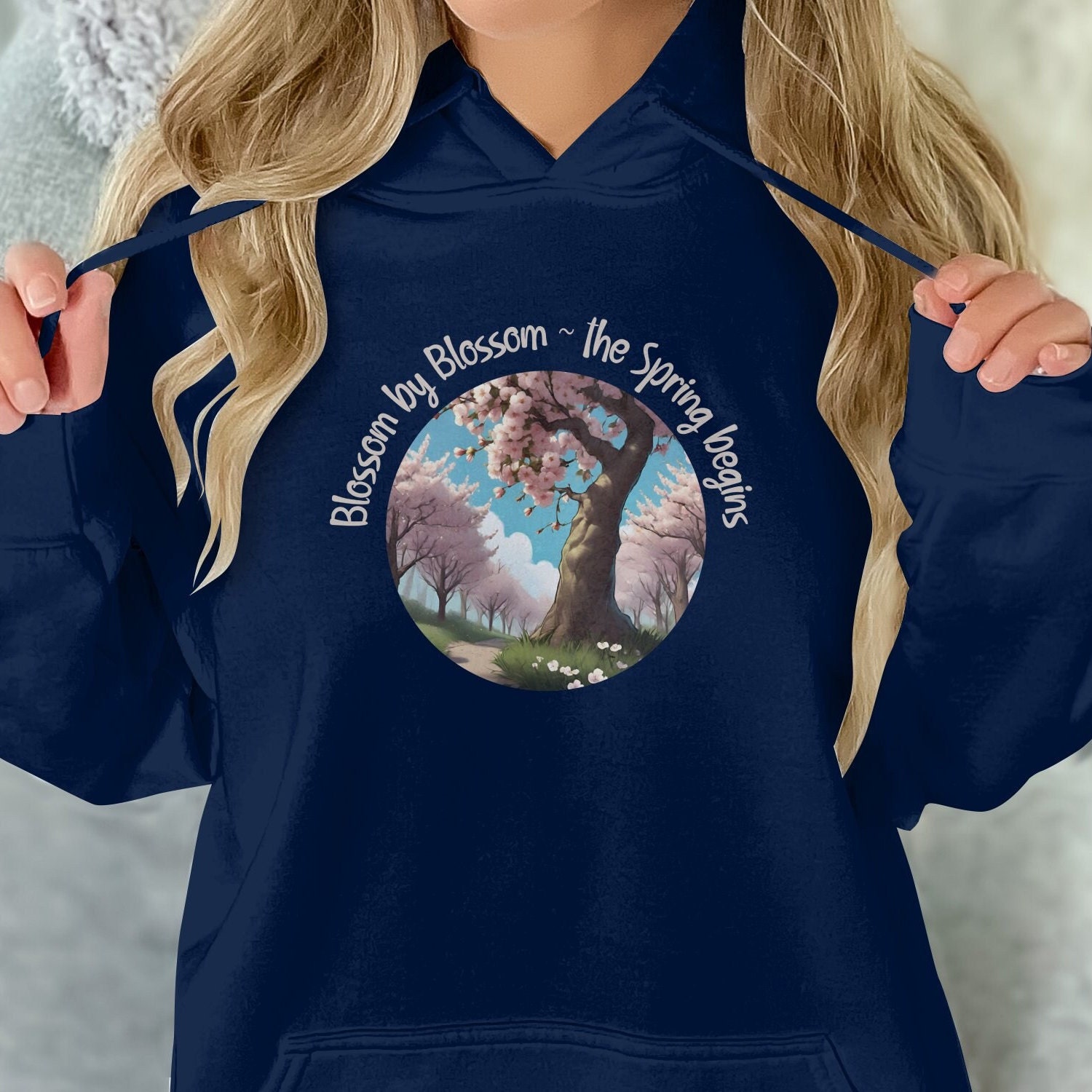 Cherry Blossom Tree Graphic T-shirt, Floral Spring Theme, Pink Sakura ...