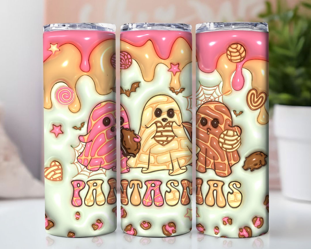 3D Pantasmas Ghost Inflated Tumbler Wrap, Cafecito Y Chisme Puff Wrap ...