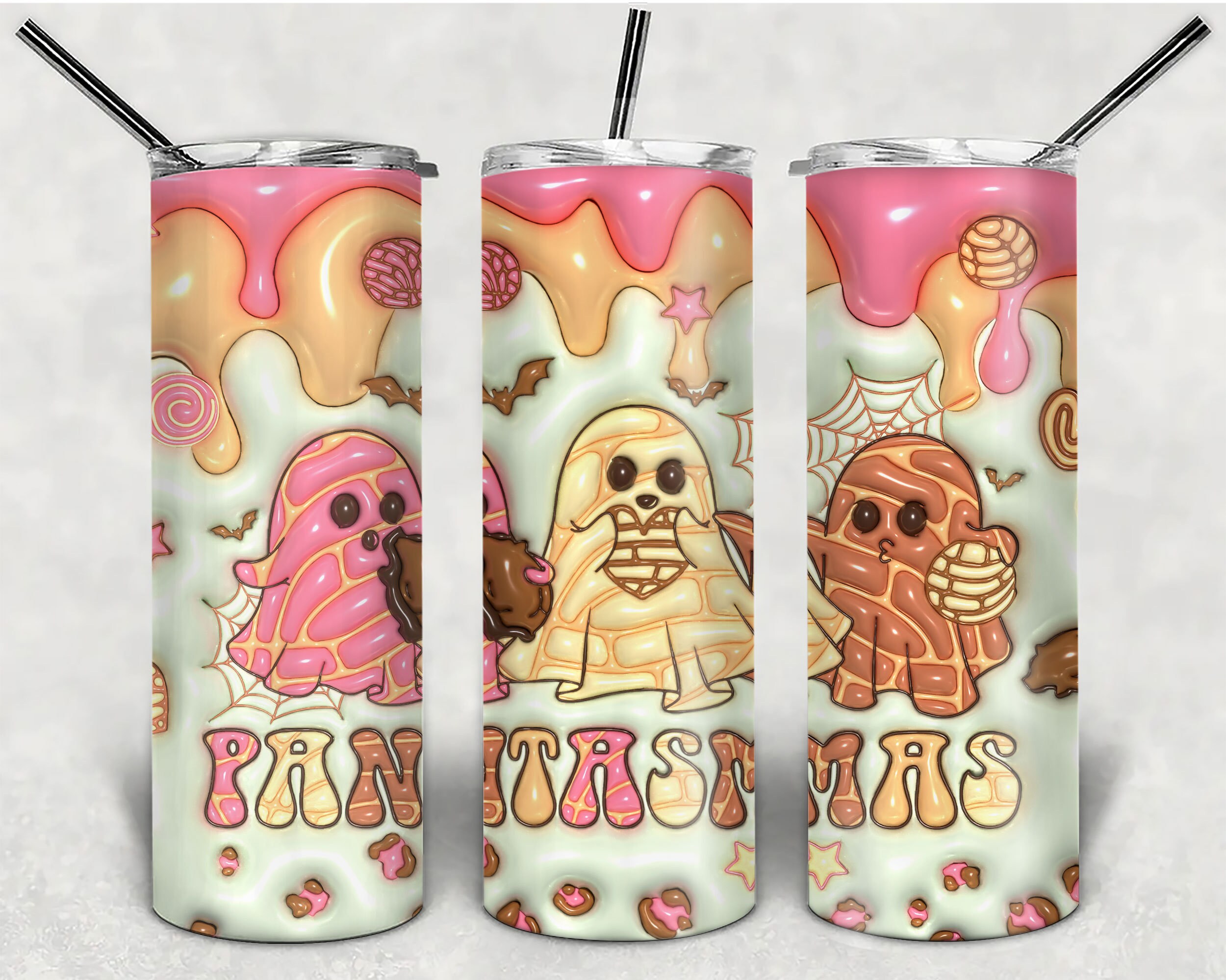 3D Pantasmas Ghost Inflated Tumbler Wrap, Cafecito Y Chisme Puff Wrap ...