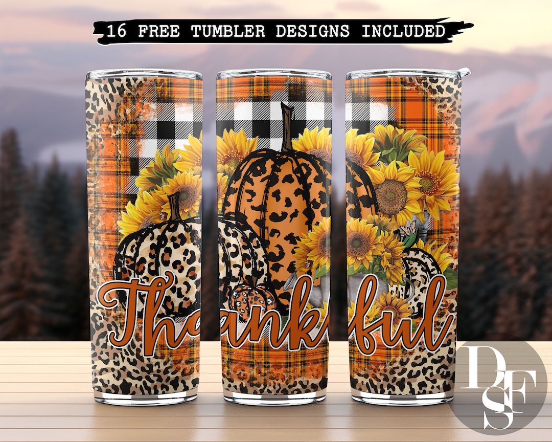 Fall Vibes Tumbler Wrap, Fall 20 Oz Skinny Tumbler Bundle, Autumn ...