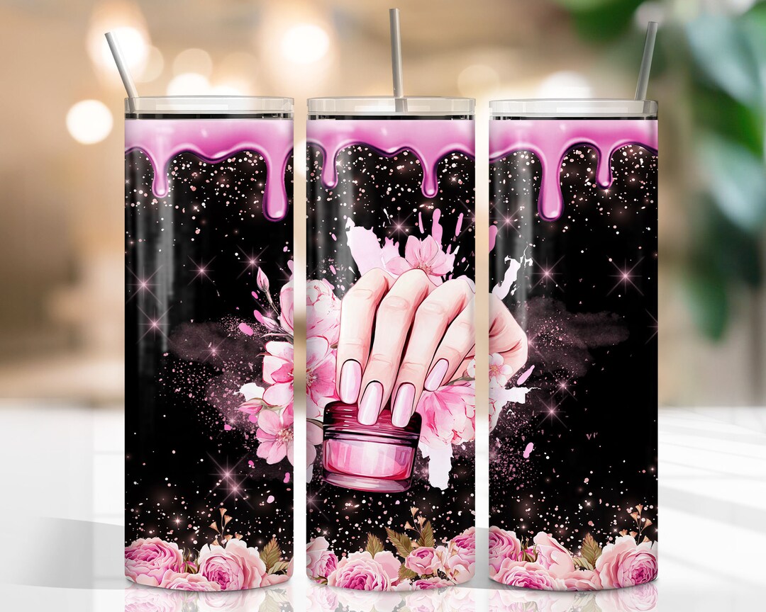 20 Oz Skinny Tumbler Nail Tech Sublimation Design PNG Instant DIGITAL ...