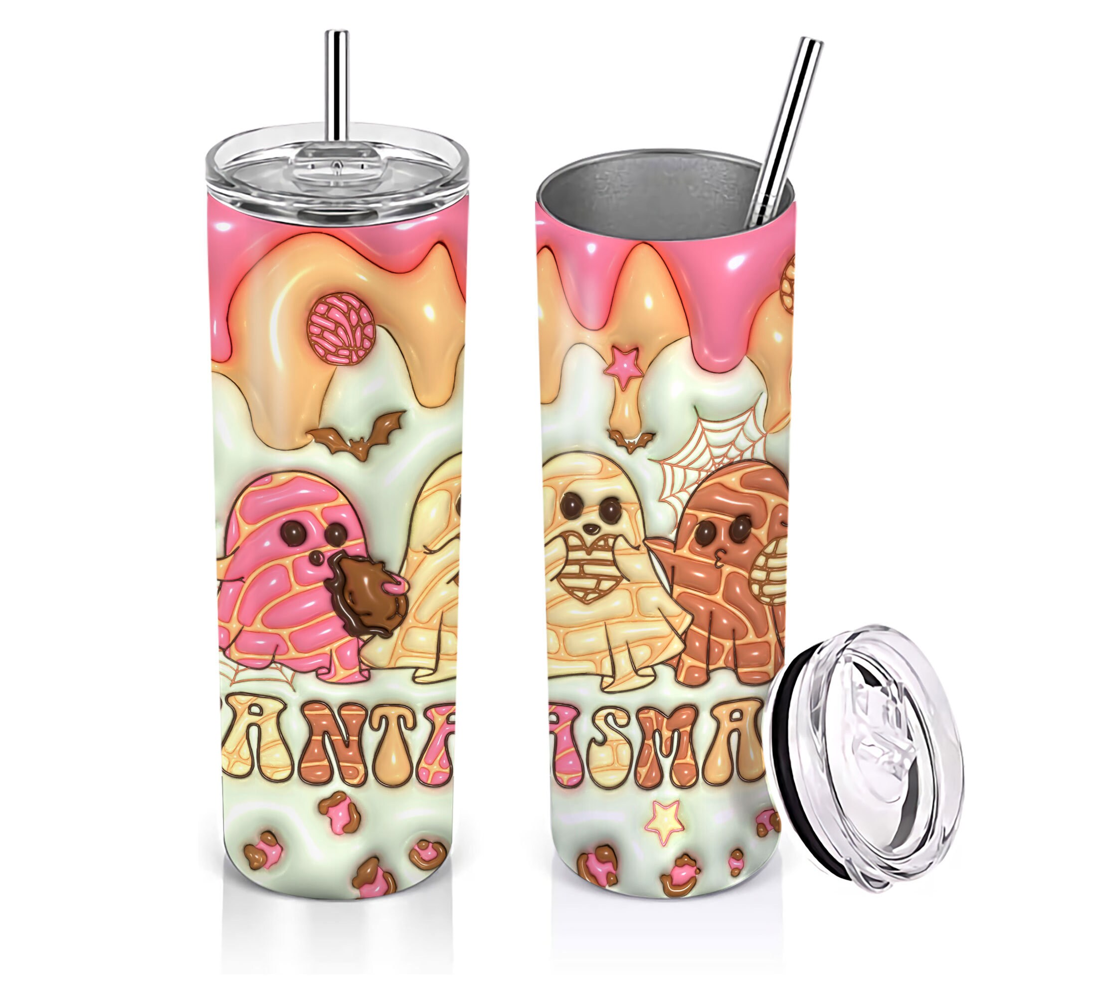 3D Pantasmas Ghost Inflated Tumbler Wrap, Cafecito Y Chisme Puff Wrap ...