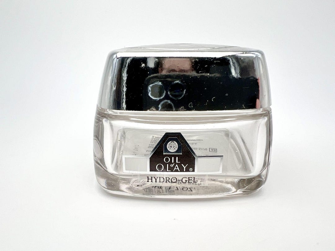 Vintage Oil of Olay Jar 1.7 Oz Empty Glass Jar Silver Lid - Etsy