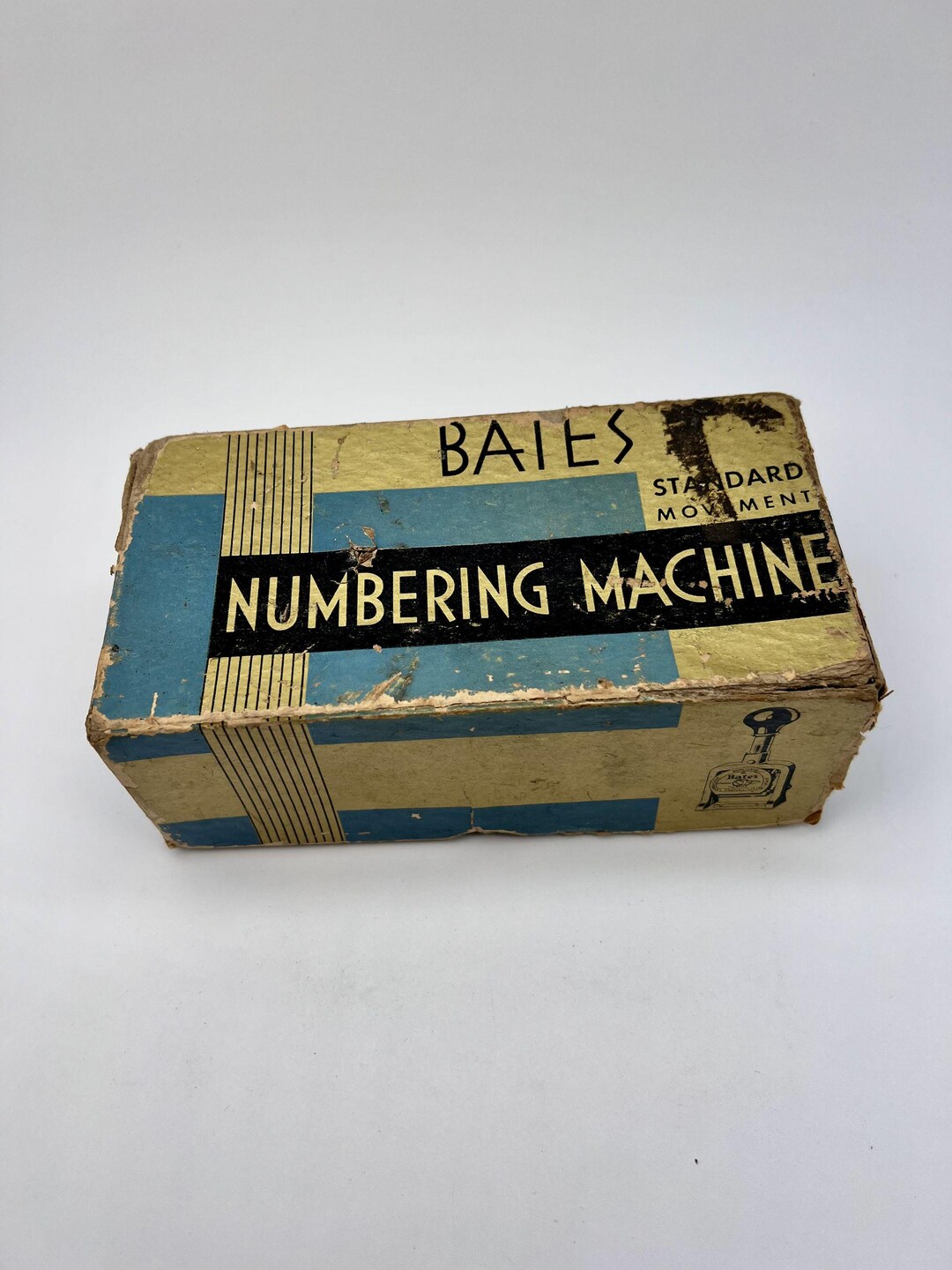 Vintage Bates Numbering Machine Original Ink Bottle & Box 6 Wheel Style ...