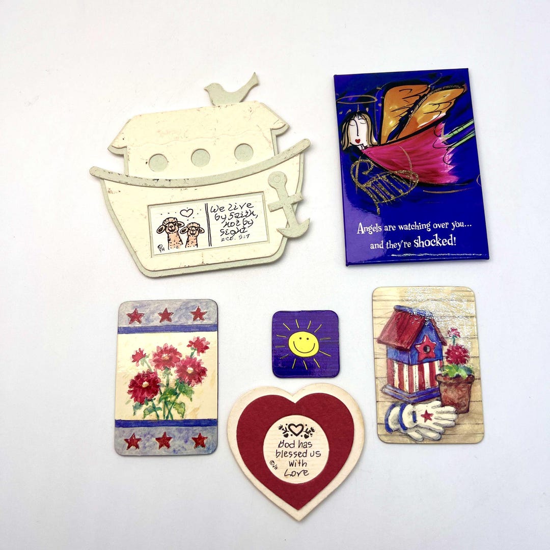 Christian Fridge Magnets Set Americana Folk Art Religious - Etsy