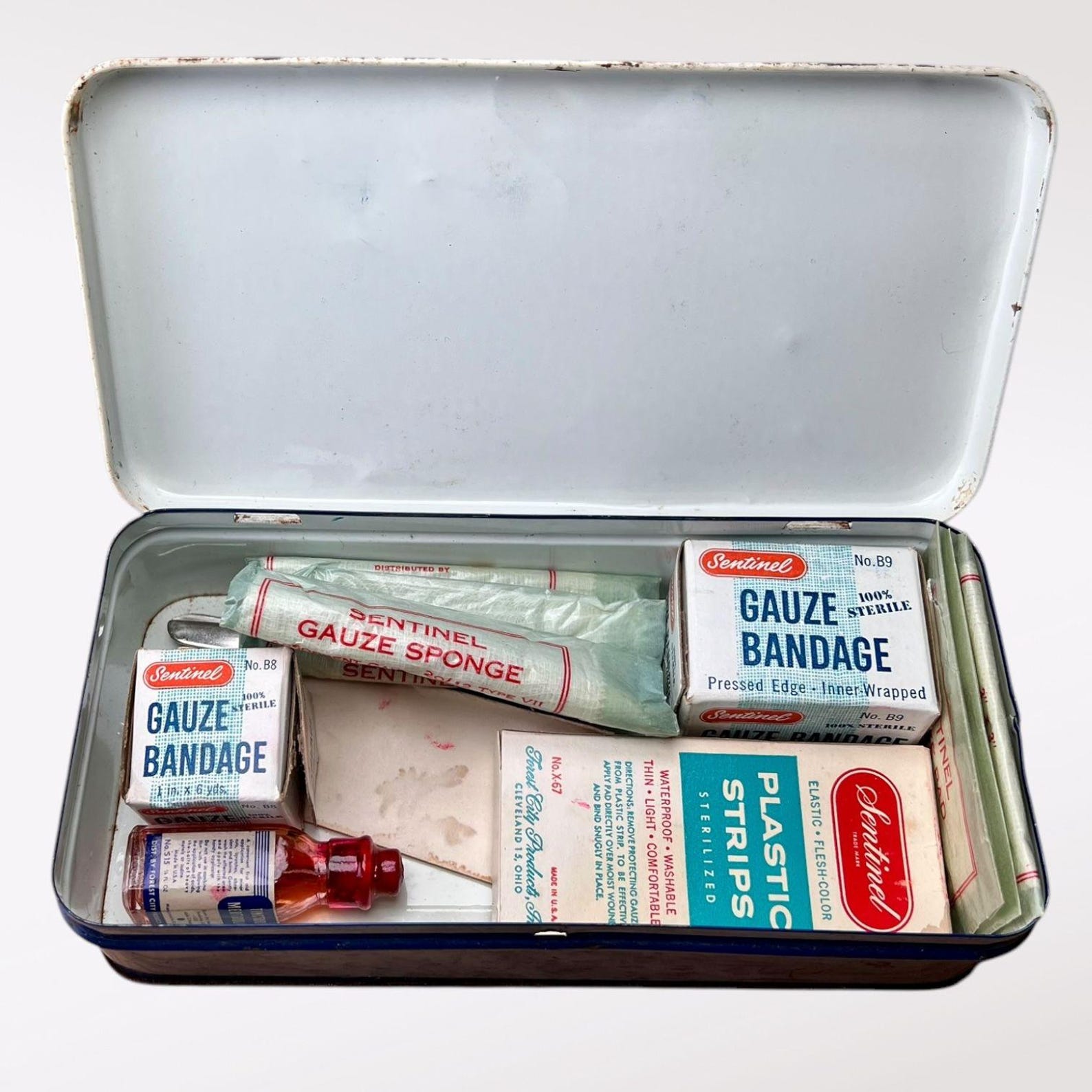 Vintage Sentinel First Aid Kit Medical Utility Tin Box - Etsy