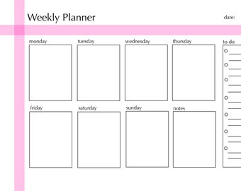 Weekly Planner Minimalistic Printable and Digital for - Etsy