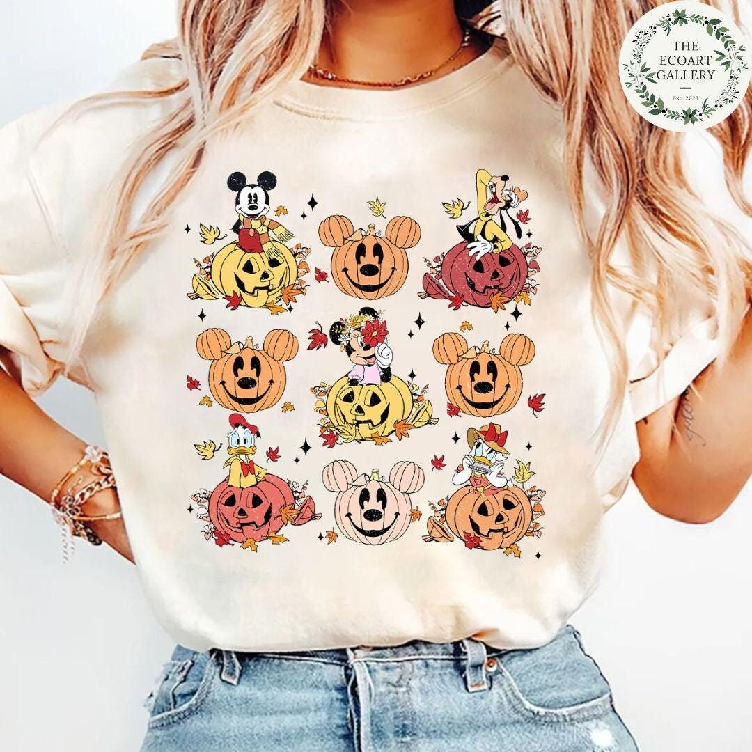 Mickey and Friends Pumpkin Disney Fall Shirt, Disney Fall Vibes Autumn ...