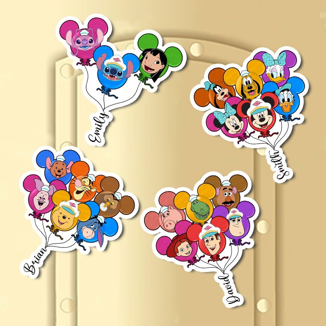 Personalized Disney Cruise Balloons Magnets, Disney Inspired Character ...