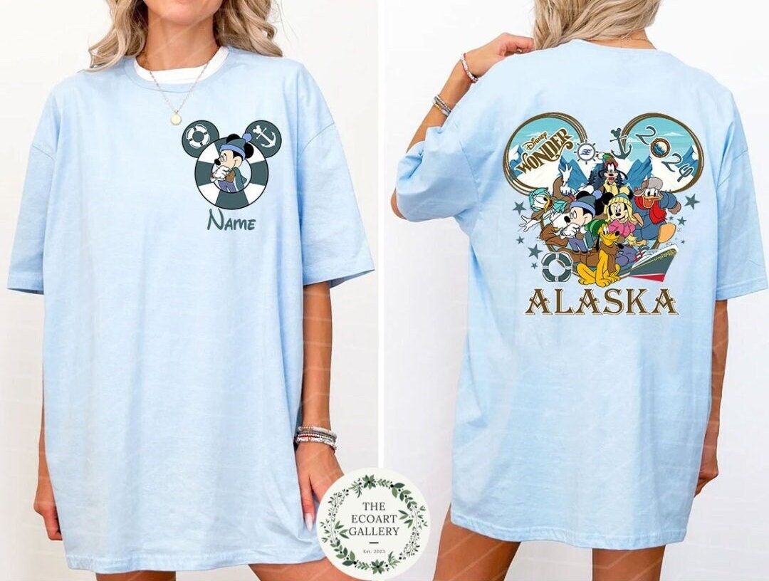 Two-sided Mickey and Friends Disney Alaska Cruise Shirt, Disney Family Cruise Trip 2024, Disney ...