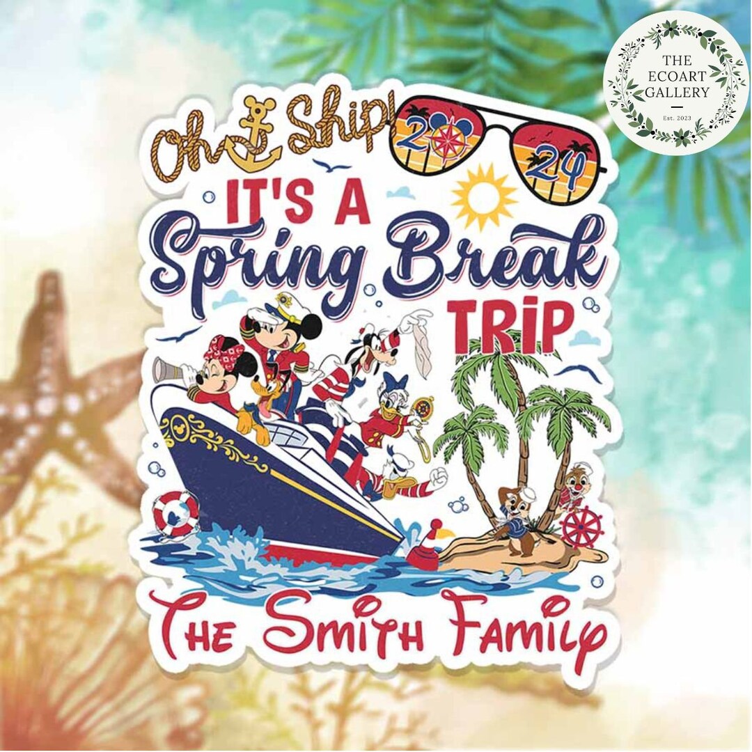 Personalized Mickey & Friends Oh Ship It's Spring Break Trip Disney ...
