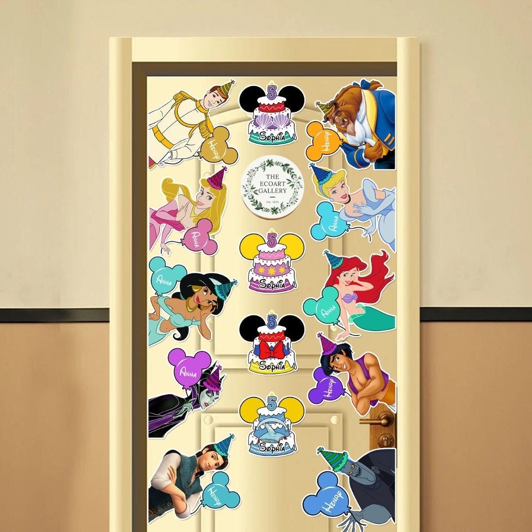Personalized Disney Princess Birthday Magnet, Disney Family Birthday ...