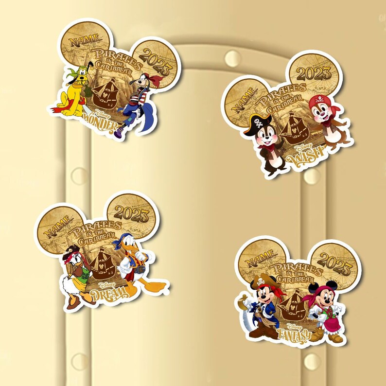 Custom Disney Pirates Magnets Disney Cruise Magnet Mickey - Etsy