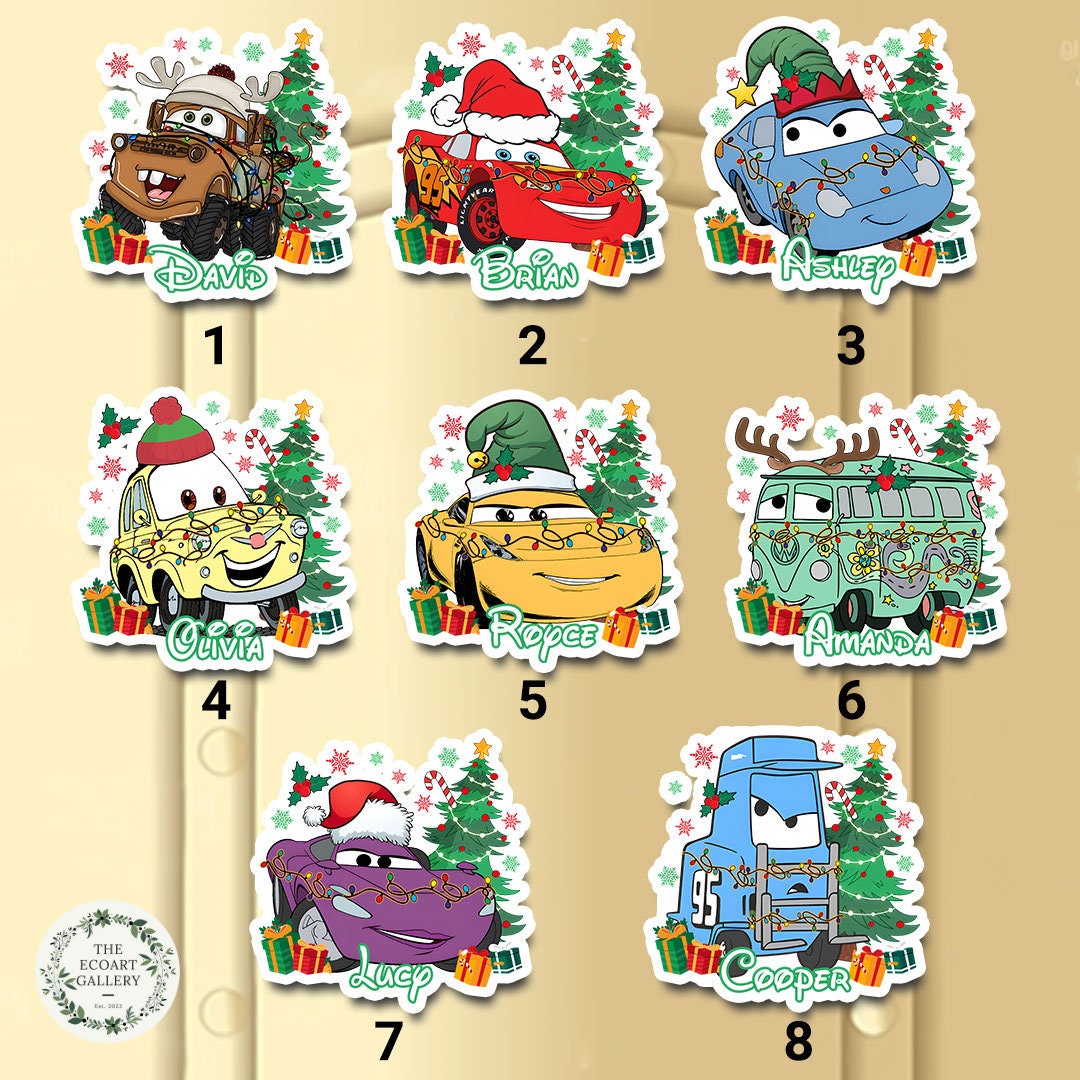 Personalized Disney Cars Christmas Magnet, Christmas Very Merrytime ...