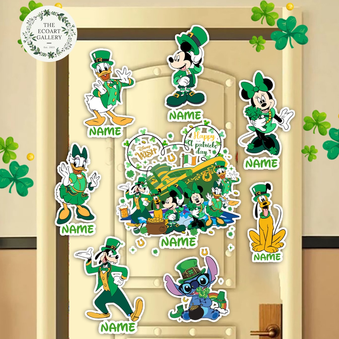 Personalized Disney All Characters Mickey & Friends Patrick's Day ...