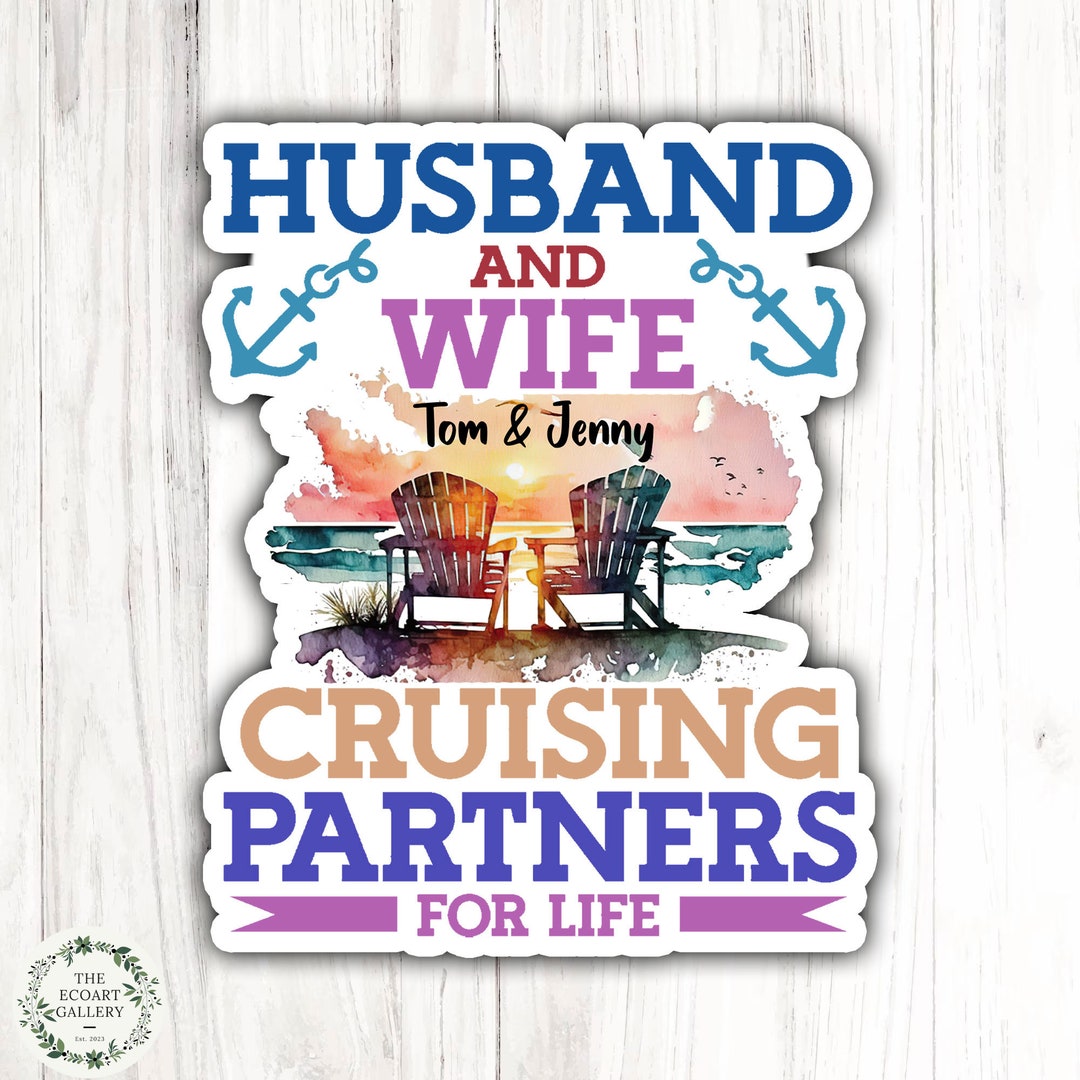 Personalized Husband Wife Cruising Partners for Life Door Magnet ...