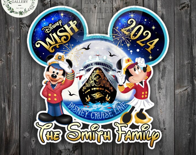 Disney Door Magnets for Cruise, Personalized Wooden Door Magnets With ...