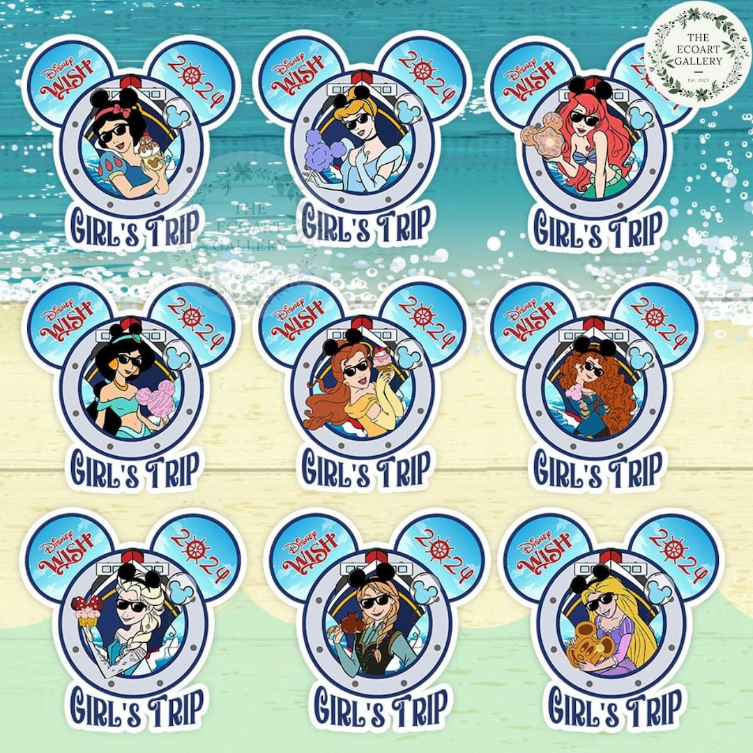 Personalized Disney Princess Girls Trip Magnets, Princess Cruise Mode ...