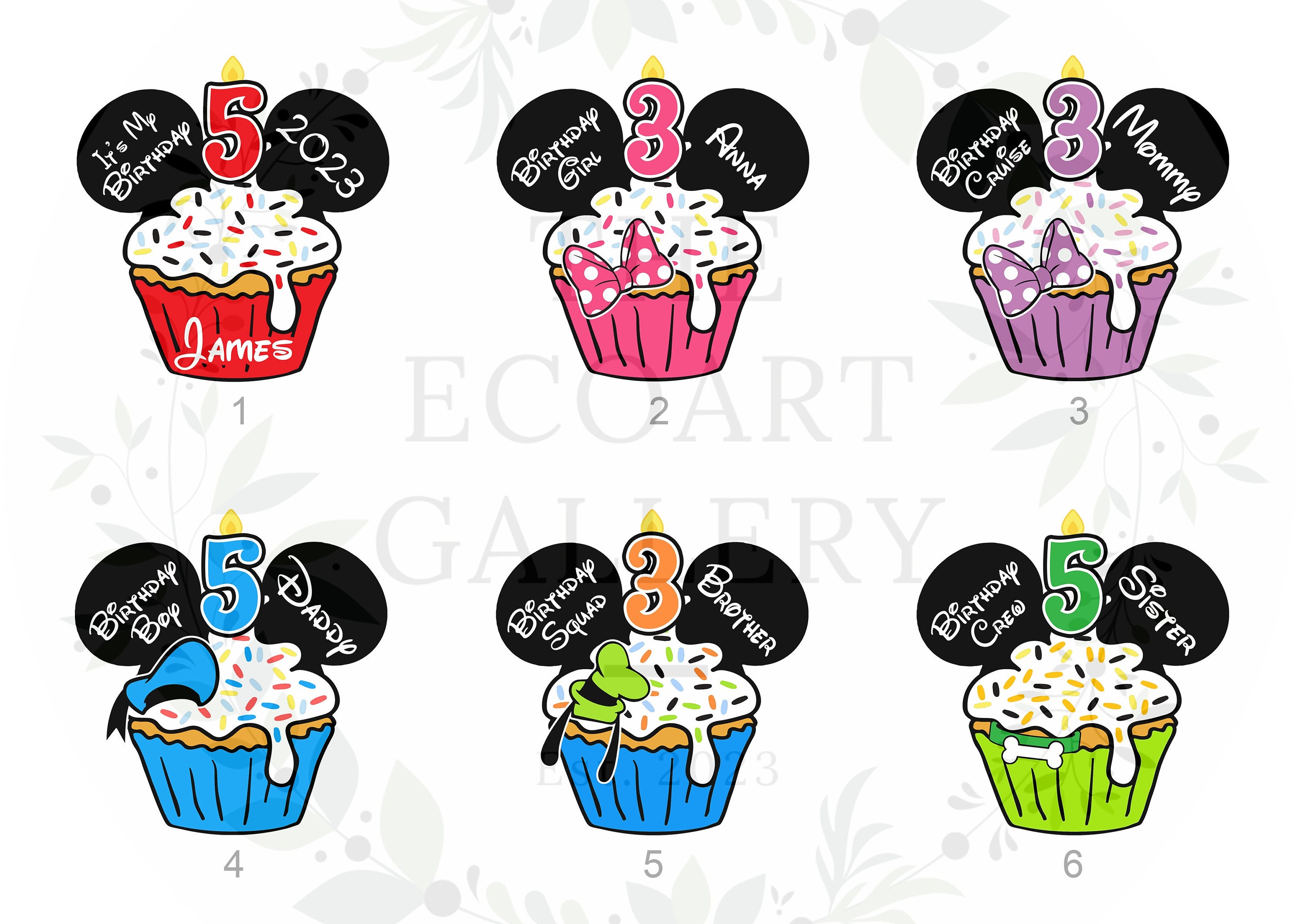 Personalized Disney Cruise Birthday Cupcake Magnet Mickey and - Etsy Canada