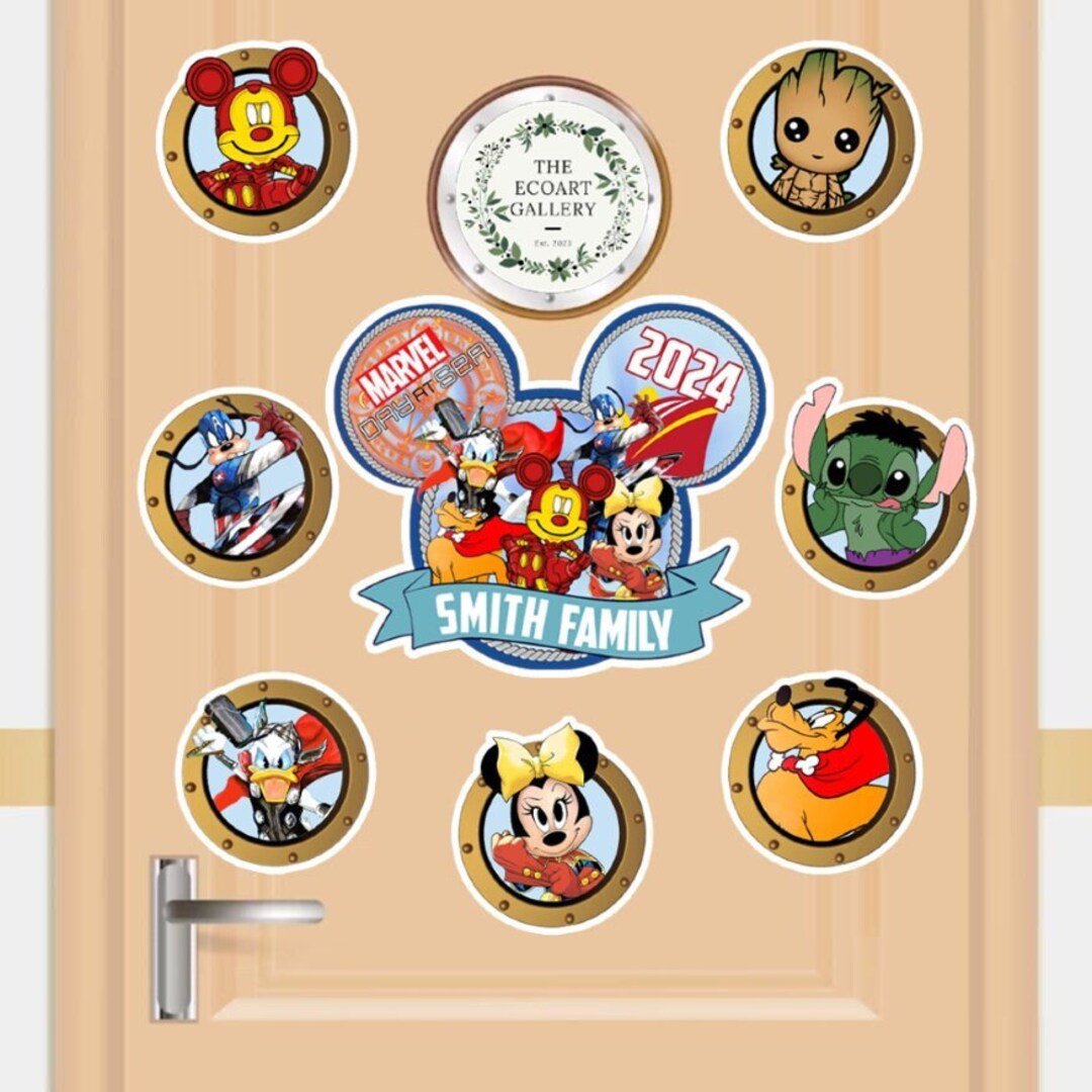 Personalized Superhero Disney Inspired Magnets, Marvel Day at Sea Door ...