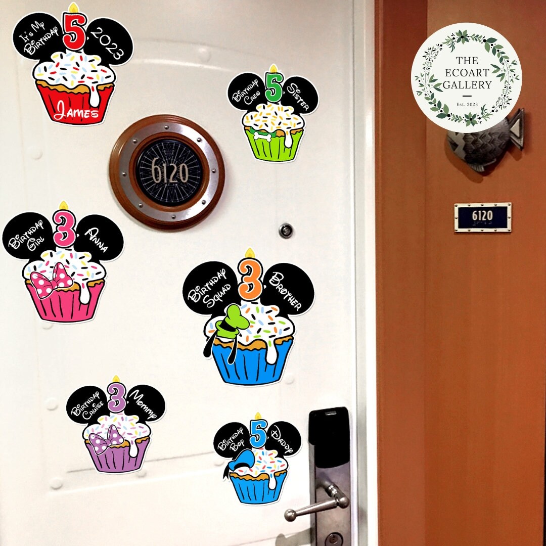 Personalized Disney Cruise Birthday Cupcake Magnet Mickey and - Etsy Canada