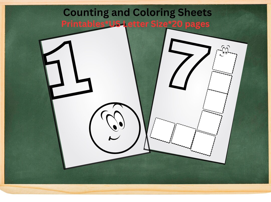 Coloring & Count Coloring Sheets|1-20 Number Sheets|home School Pre-k ...