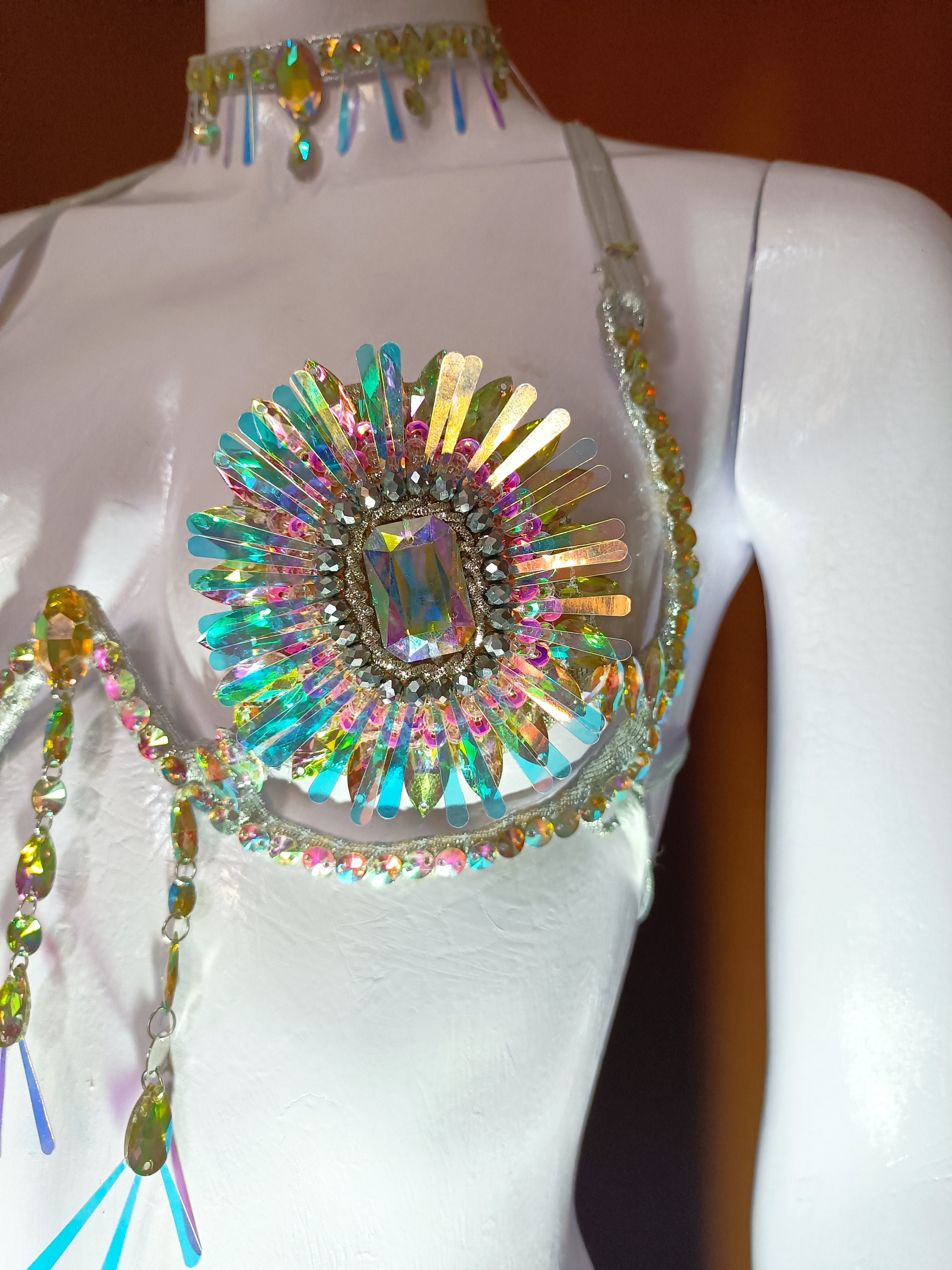 Samba Dance Carnival Wire Bra Rainbow Stone, Belly Dance Bra - Etsy