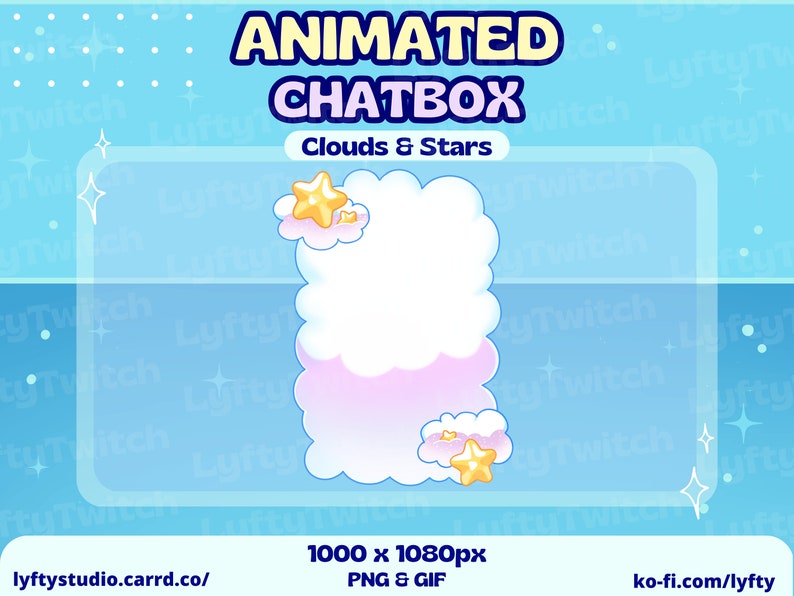 Clouds and Stars - Animated Chatbox for Twitch, OBS, Youtube - Perfect ...
