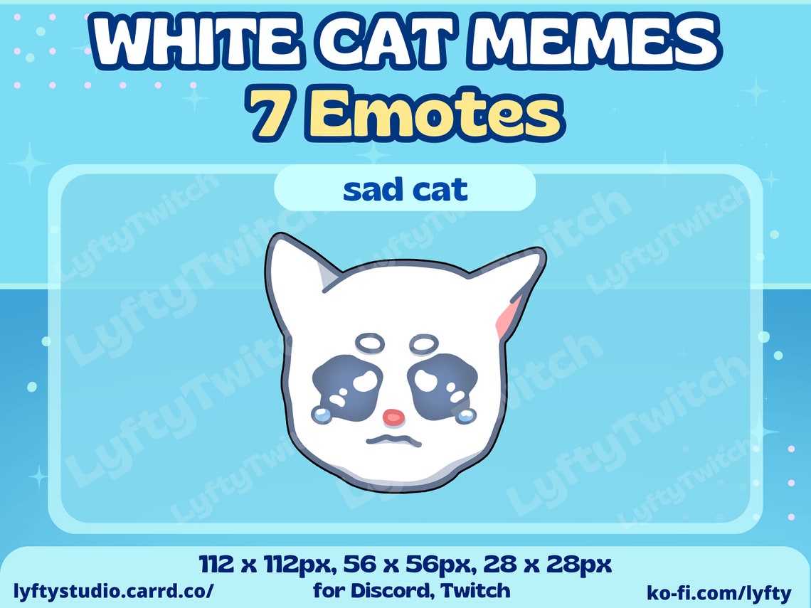 White Cat Memes - Emotes for Twitch, Discord, Meme Pack, Cute White ...
