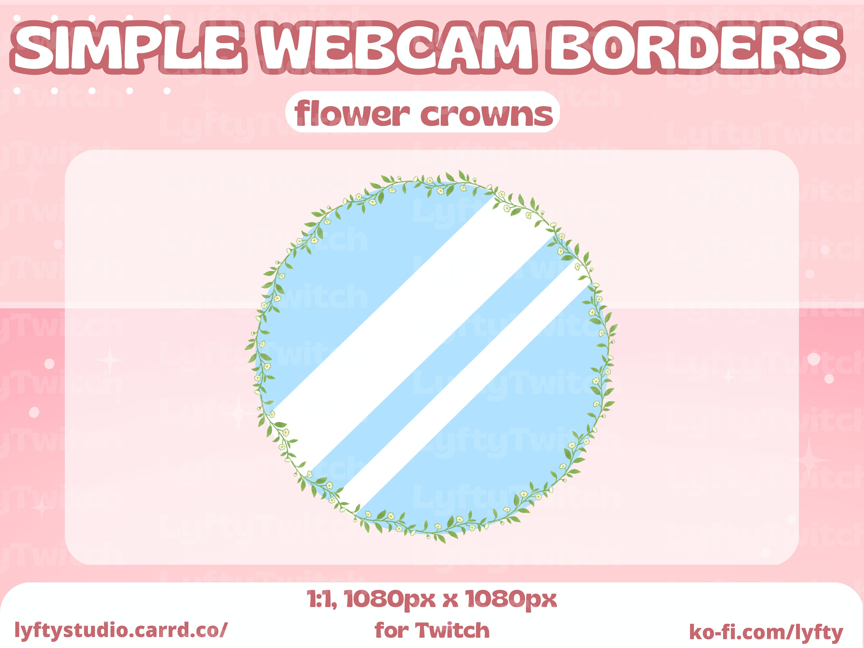 Flower Crown Webcam Borders for Twitch - Pack of 4 Simple Webcam ...