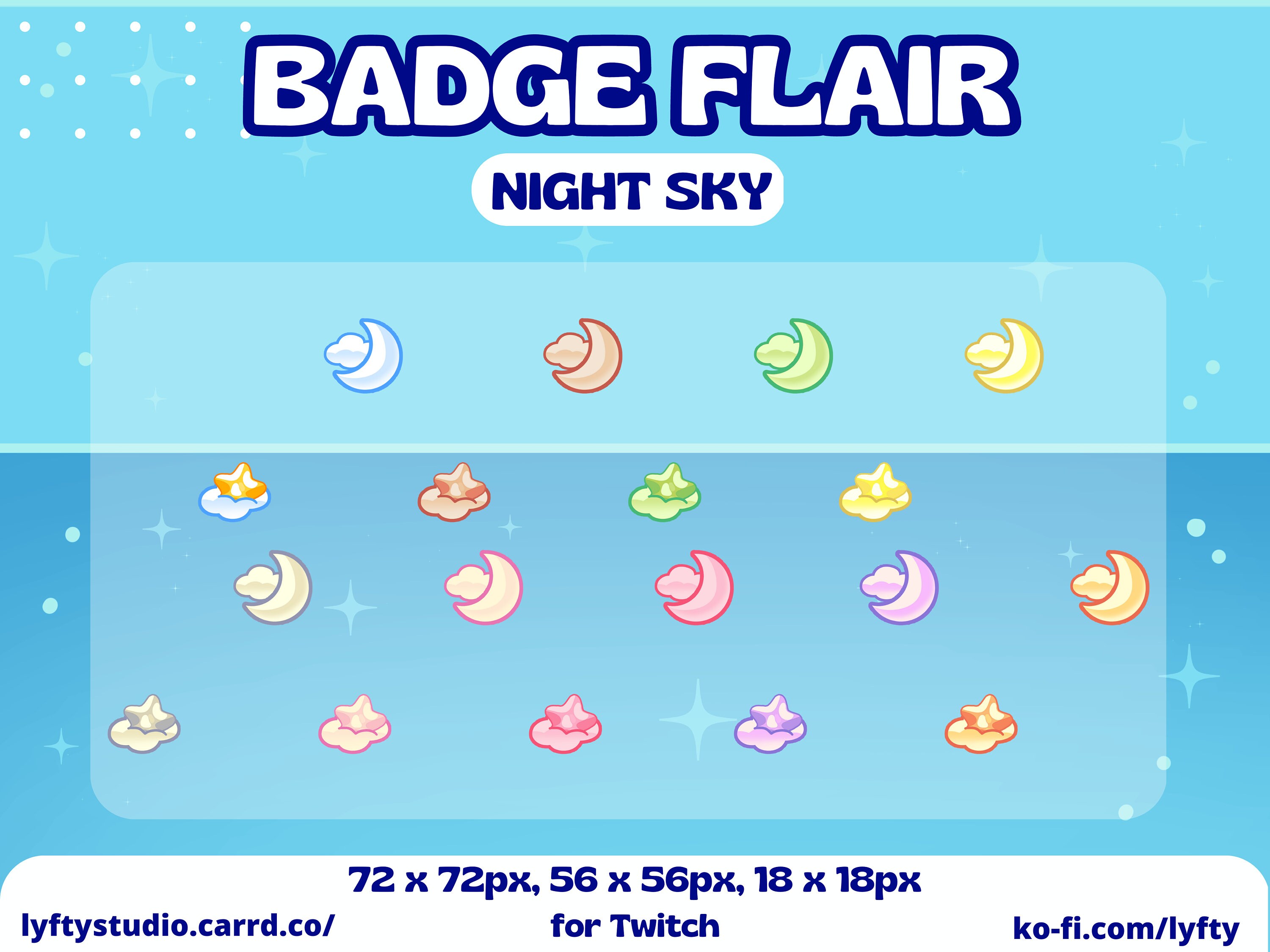 Night Sky Badge Flairs for Twitch - 9 Sub-badge Flairs for Twitch ...
