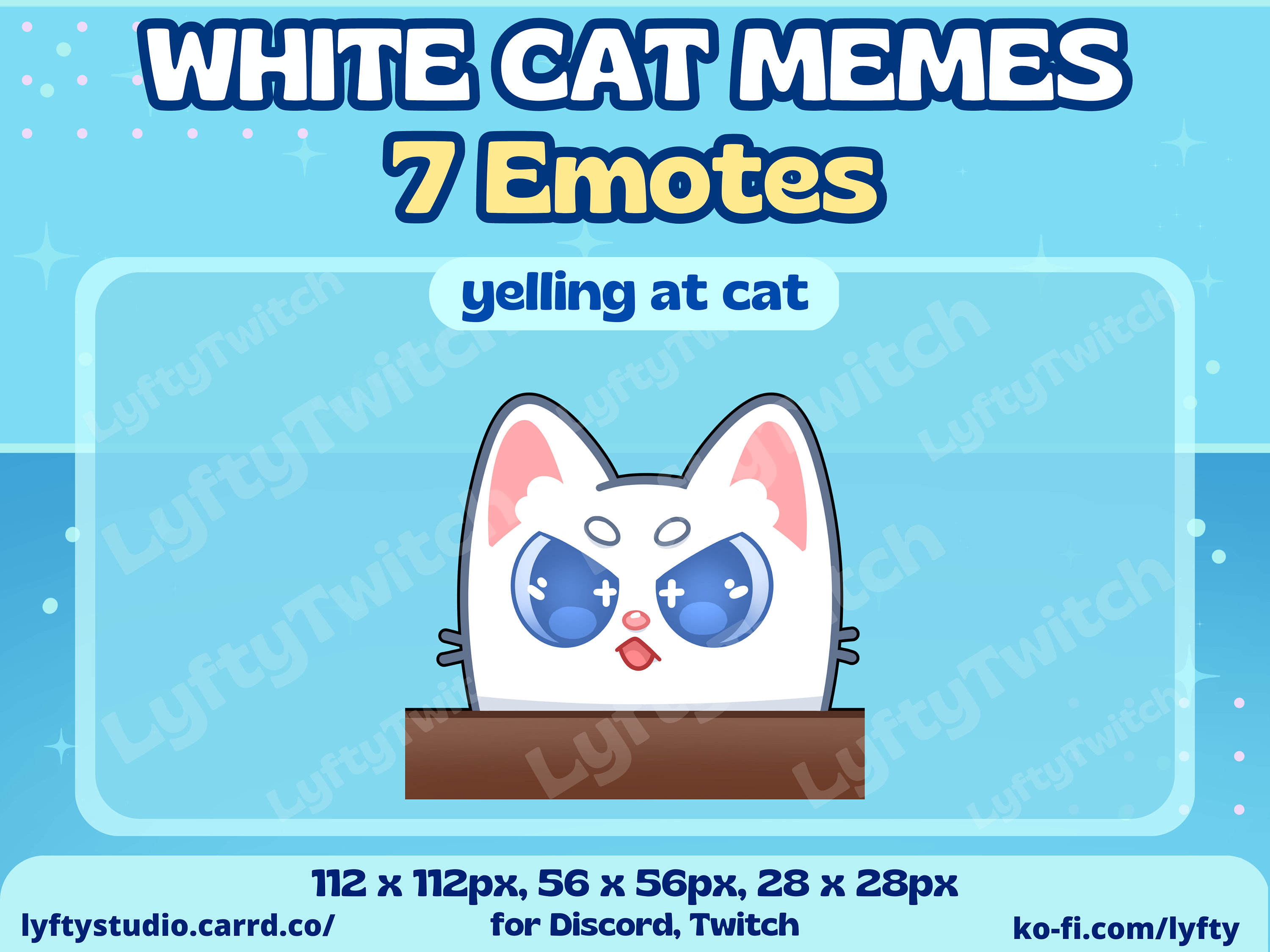 White Cat Memes - Emotes for Twitch, Discord, Meme Pack, Cute White ...